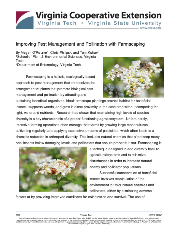 (PDF) Improving Pest Management and Pollination with Farmscaping