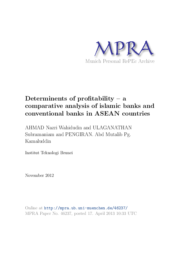 (PDF) Determinants of Profitability – A Comparative Analysis of Islamic ...