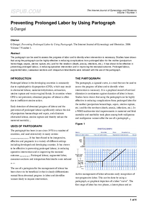 (PDF) Preventing Prolonged Labor by Using Partograph