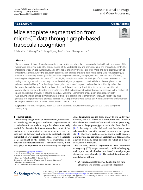 (PDF) Mice endplate segmentation from micro-CT data through graph-based trabecula recognition