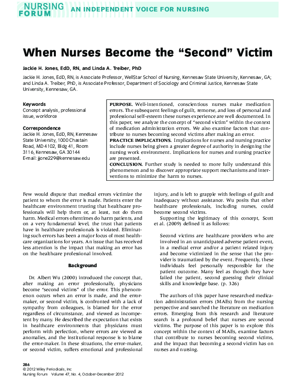 (PDF) When Nurses Become the “Second” Victim