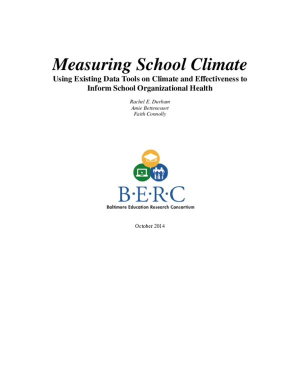 (PDF) Measuring School Climate: Using Existing Data Tools on Climate ...