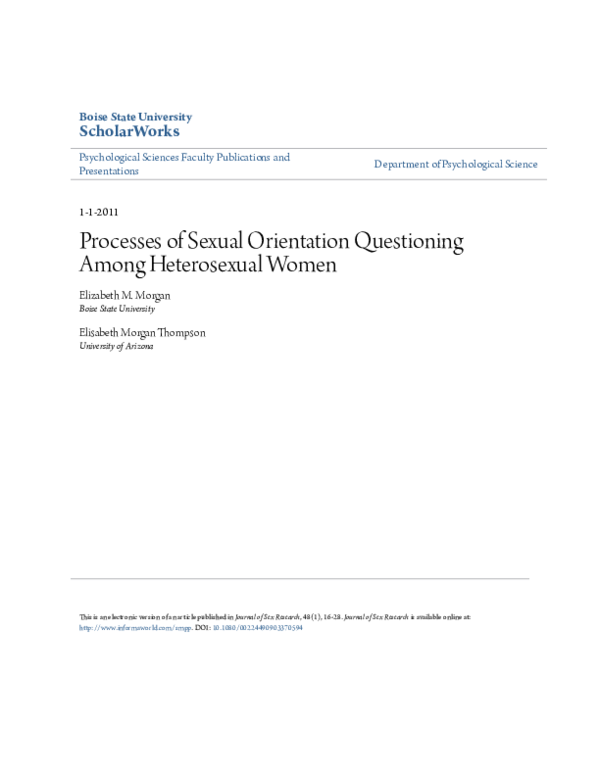 (PDF) Processes of Sexual Orientation Questioning among Heterosexual ...