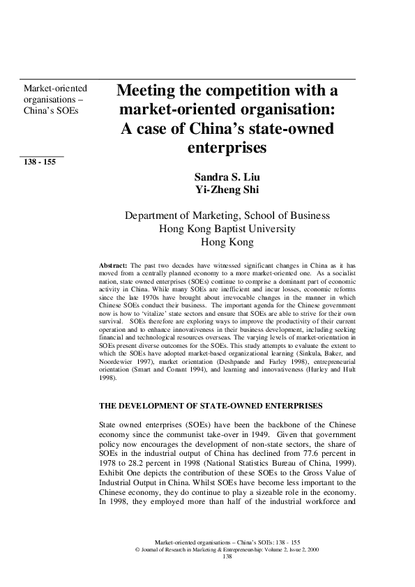 (PDF) Meeting the competition with a market-oriented organisation: A ...