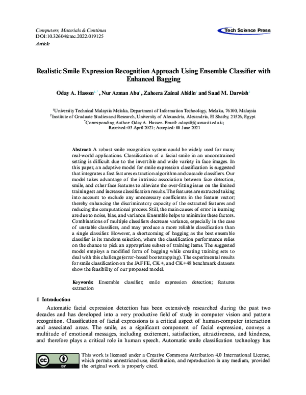 (PDF) Realistic Smile Expression Recognition Approach Using Ensemble Classifier with Enhanced ...
