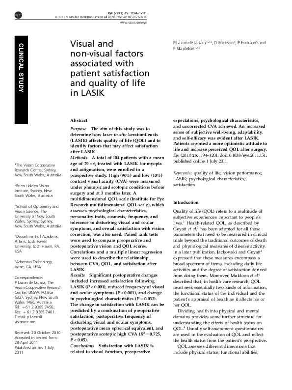 (PDF) Visual and non-visual factors associated with patient ...