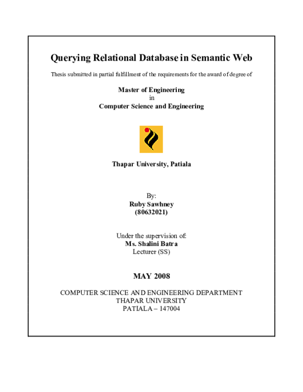 (PDF) Querying relational database in semantic web