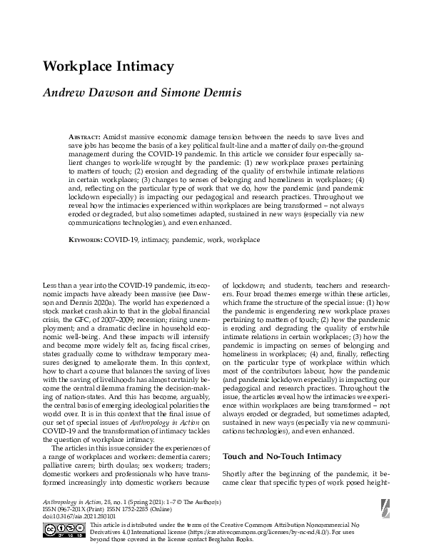 (PDF) Workplace Intimacy