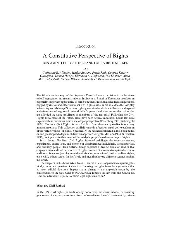 (PDF) Constitutive Perspectives on Rights and Law
