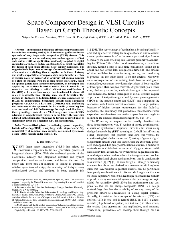 (PDF) Space compactor design in VLSI circuits based on graph theoretic concepts