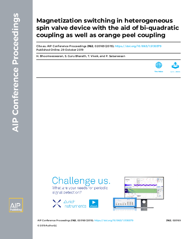 (PDF) Magnetization switching in heterogeneous spin valve device with ...