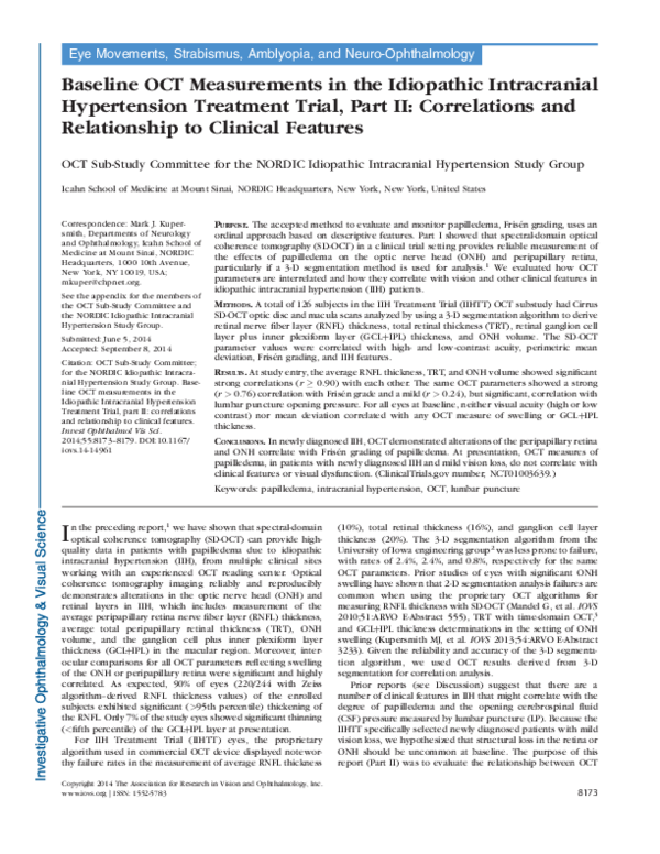 (PDF) Baseline OCT measurements in the idiopathic intracranial ...