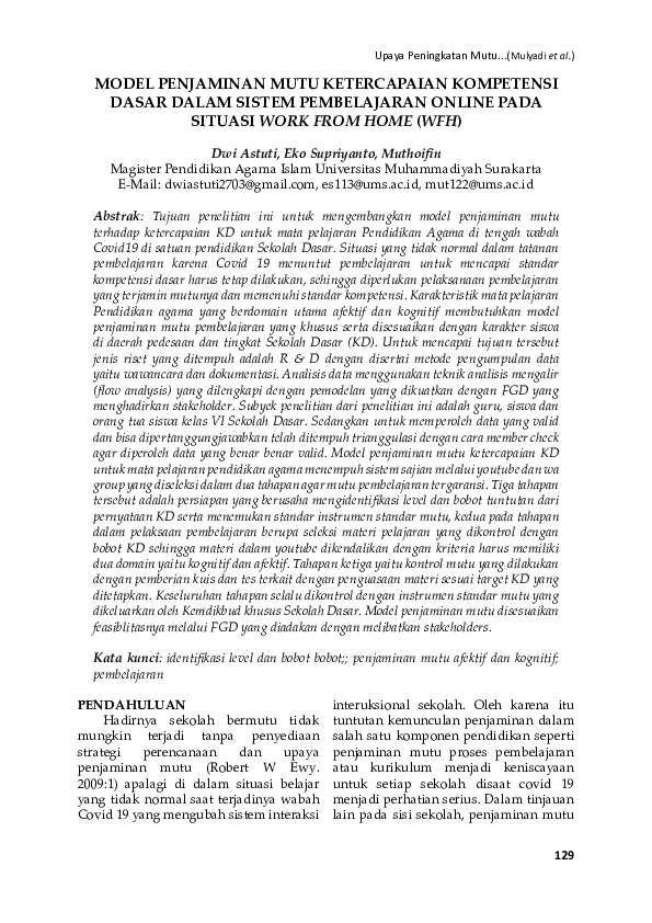 (PDF) Model Penjaminan Mutu Ketercapaian Kompetensi Dasar Dalam Sistem ...