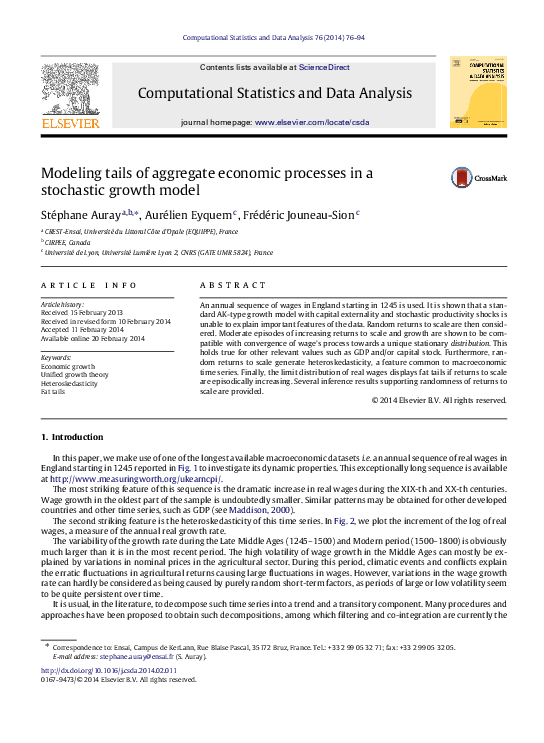 (PDF) Modeling tails of aggregate economic processes in a stochastic ...