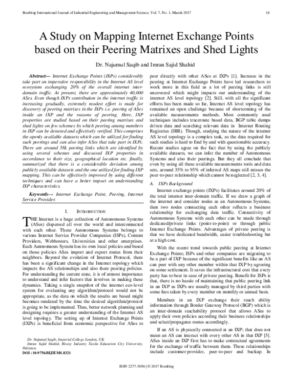 (PDF) A Study on Mapping Internet Exchange Points based on their ...