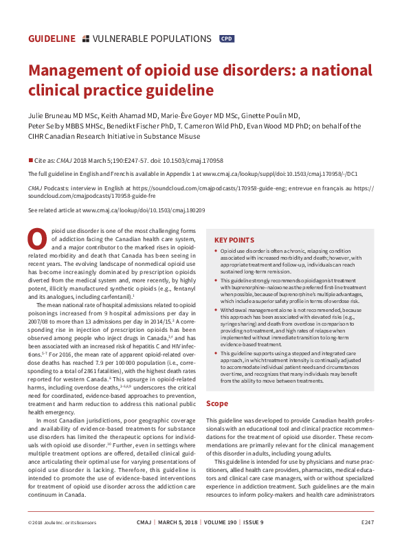 (PDF) Management of opioid use disorders: a national clinical practice ...