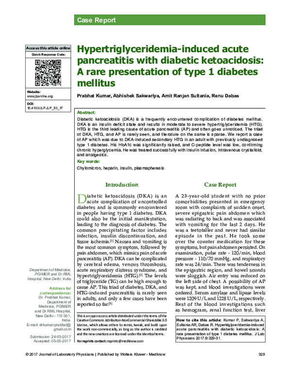 (PDF) Hypertriglyceridemia-induced acute pancreatitis with diabetic ...