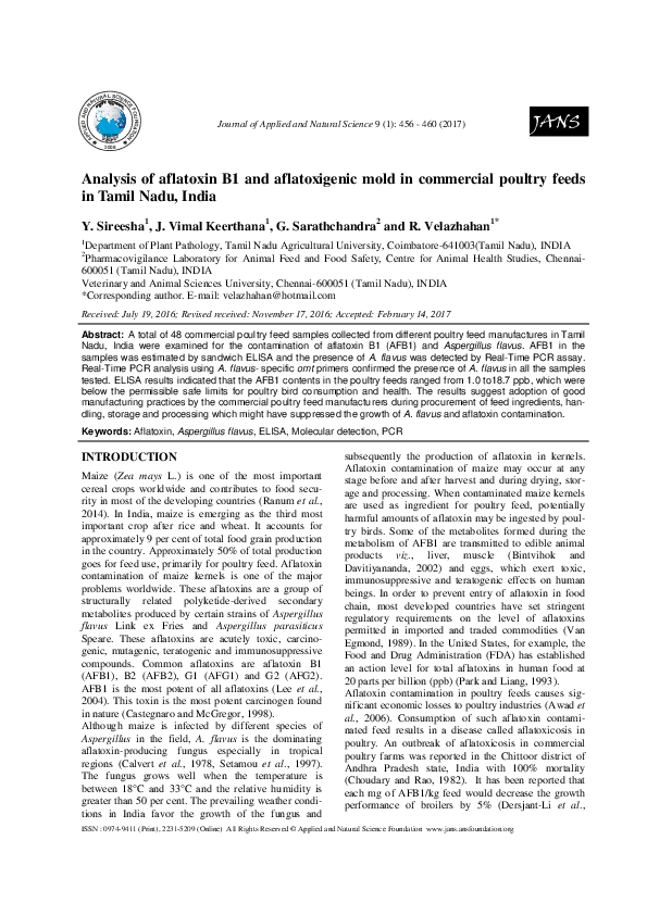 (PDF) Analysis of aflatoxin B1 and aflatoxigenic mold in commercial ...
