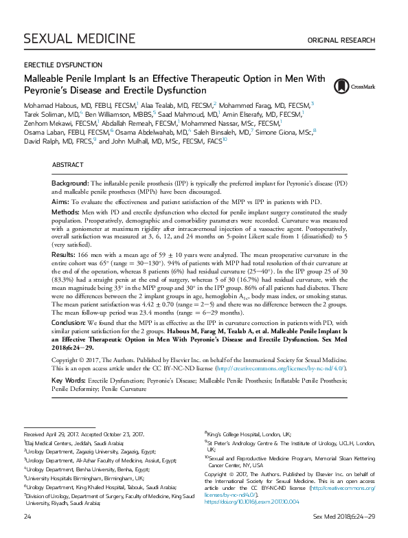 (PDF) Experience with Tube® (Promedon) Malleable Penile Implant ...