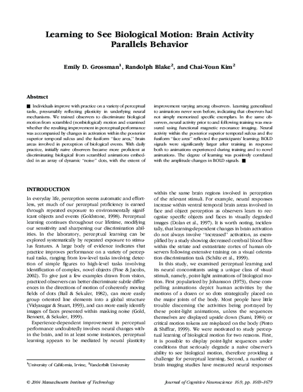 (PDF) Brain activity reflects perceptual learning of point-light ...