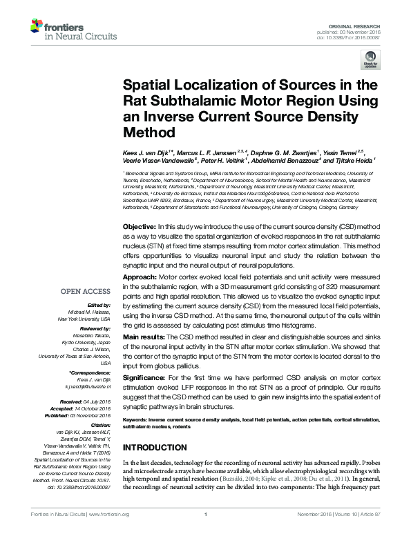 (PDF) Spatial Localization of Sources in the Rat Subthalamic Motor Region Using an Inverse ...