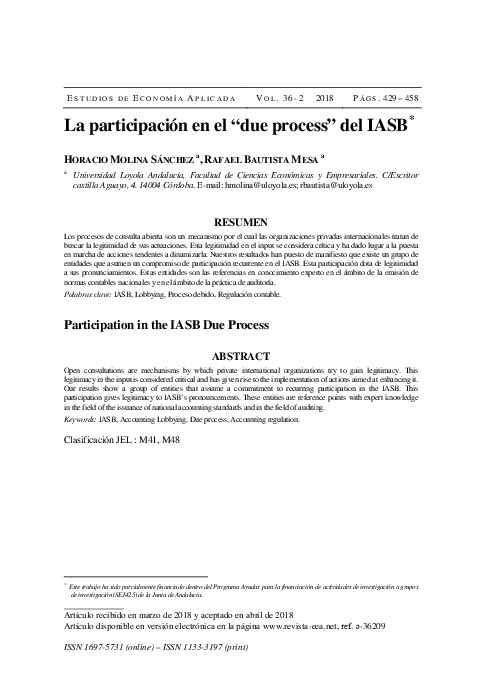 (PDF) La participación en el “due process” del IASB