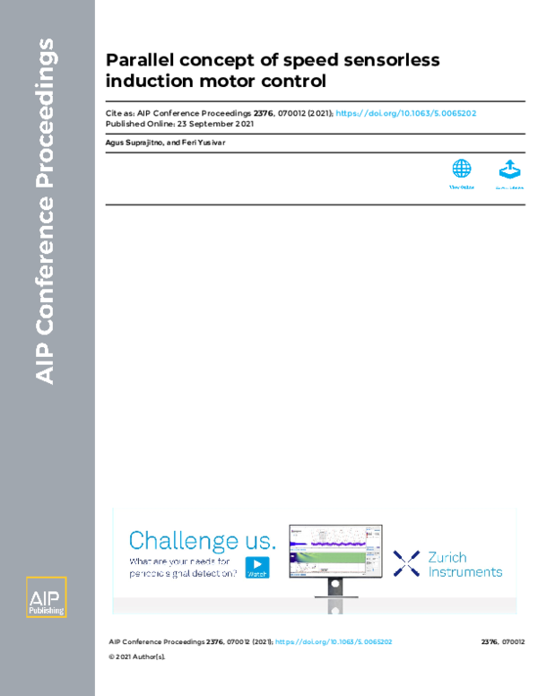 (PDF) Parallel concept of speed sensorless induction motor control