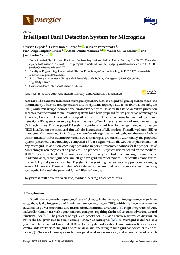 (PDF) Intelligent Fault Detection System for Microgrids (PDF) Intelligent Fault Detection System for Microgrids