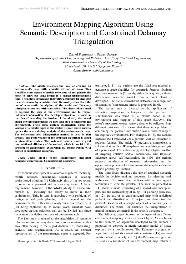 (PDF) Environment Mapping Algorithm Using Semantic Description and Constrained Delaunay ...