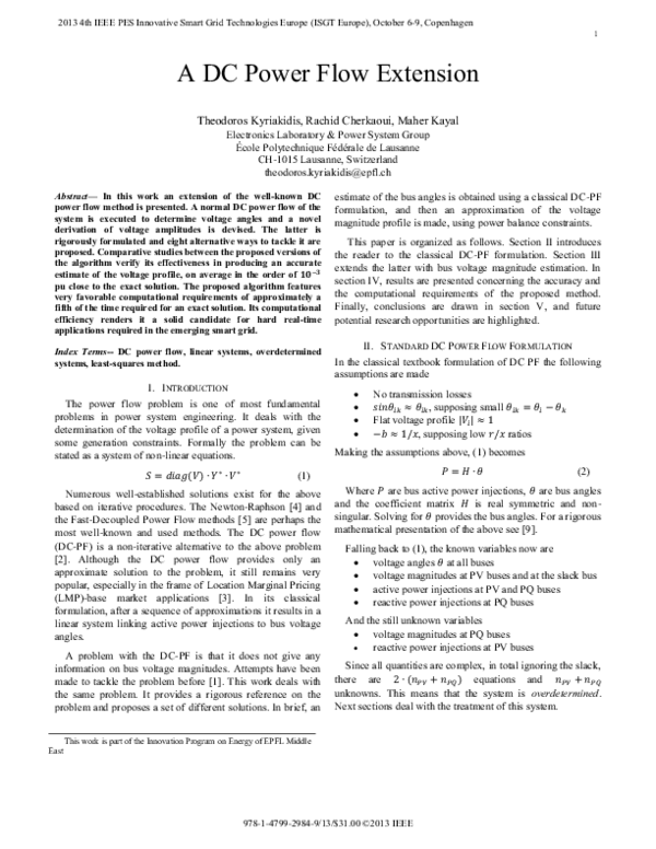 (PDF) A DC power flow extension