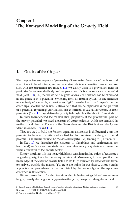 (PDF) The Forward Modelling of the Gravity Field