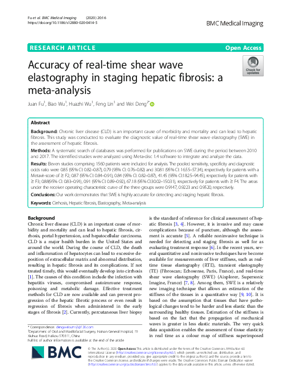 (PDF) Accuracy of Real-time Shear-Wave Elastography in the Assessment of Liver Fibrosis