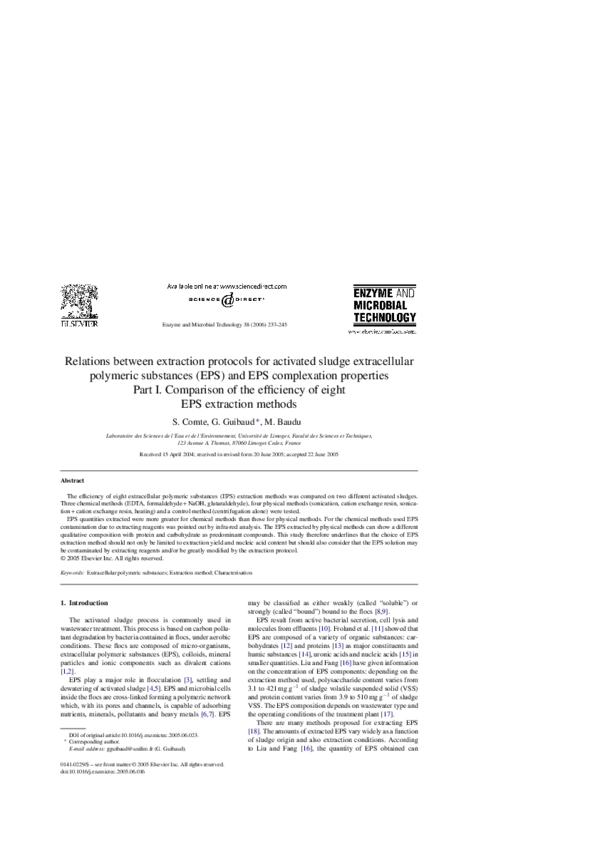 (PDF) Relations between extraction protocols for activated sludge ...