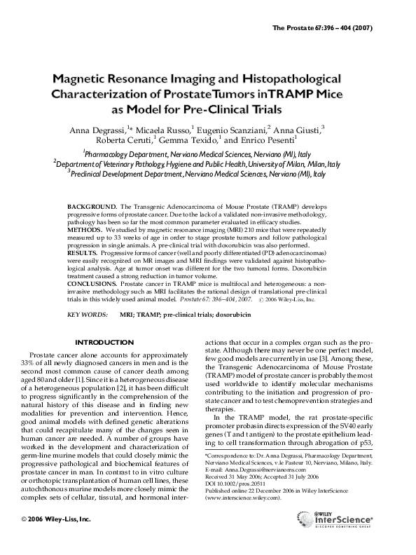 (PDF) Magnetic resonance imaging and histopathological characterization ...