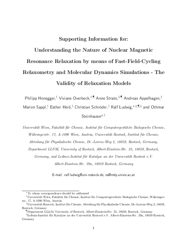 (PDF) Understanding the Nature of Nuclear Magnetic Resonance Relaxation by Means of Fast-Field ...