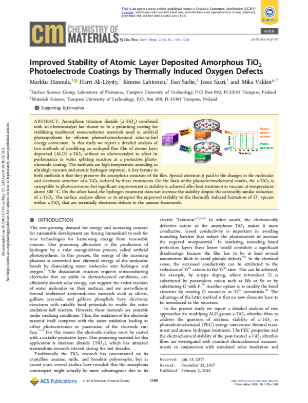 (PDF) Improved Stability of Atomic Layer Deposited Amorphous TiO2 ...