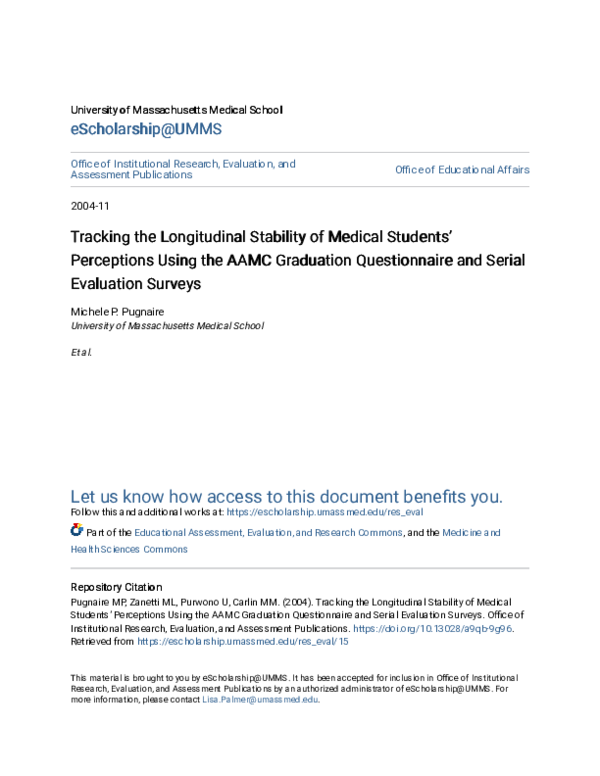 (PDF) Tracking the Longitudinal Stability of Medical Students ...