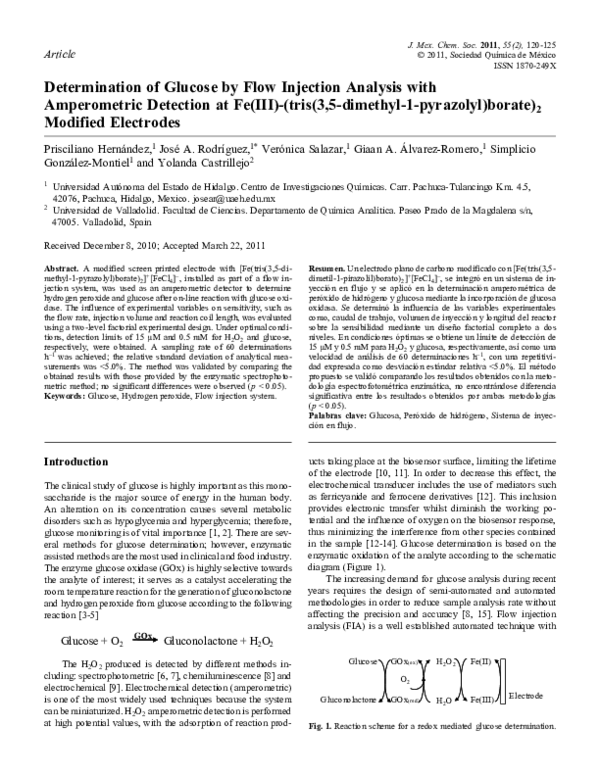 Pdf Determination Of Glucose By Flow Injection Analysis With Merging Zone Technique