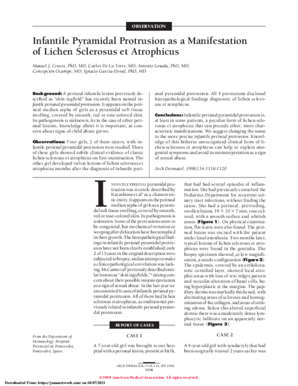 (PDF) Infantile Pyramidal Protrusion as a Manifestation of Lichen ...