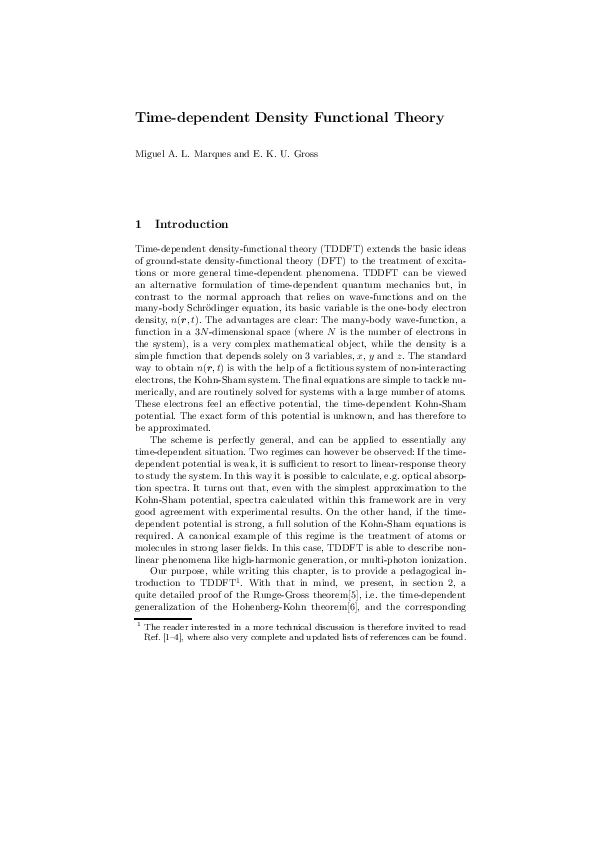 (PDF) Time-Dependent Density Functional Theory