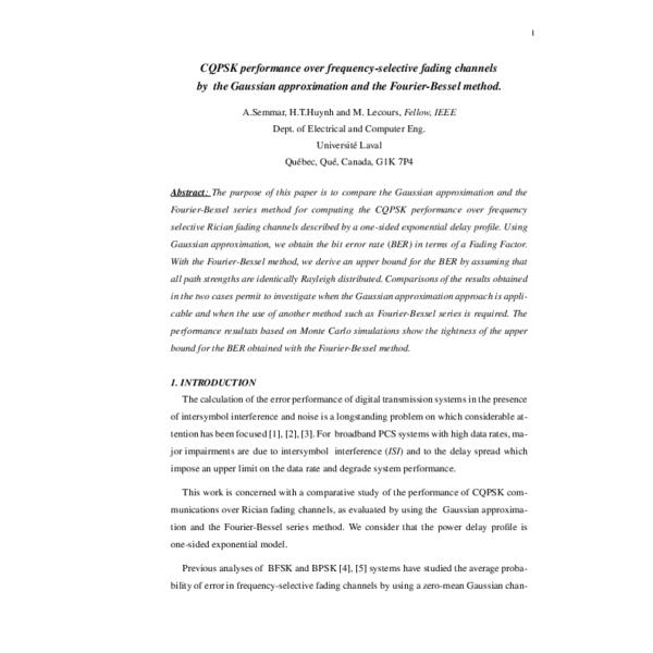 (PDF) CQPSK performance over frequency-selective fading channels by the Gaussian approximation ...