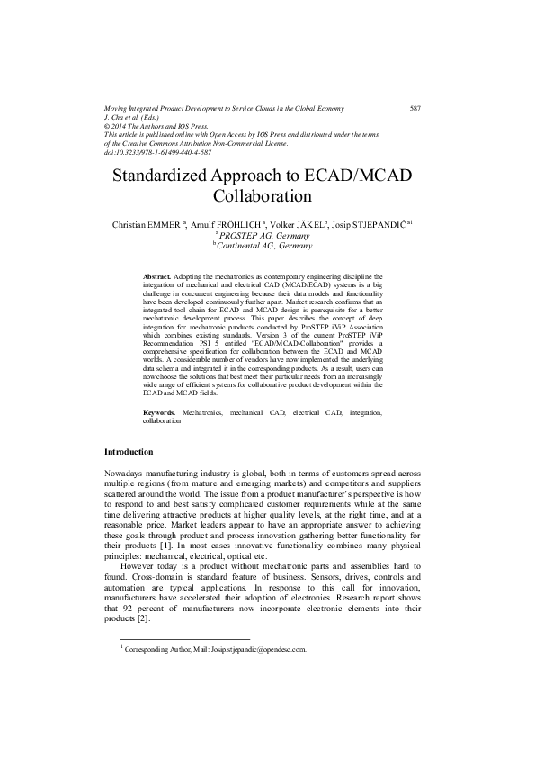 (PDF) Standardized Approach to ECAD/MCAD Collaboration