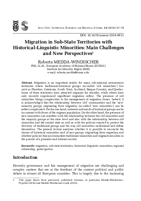 (PDF) Migration in Sub-State Territories with Historical-Linguistic ...