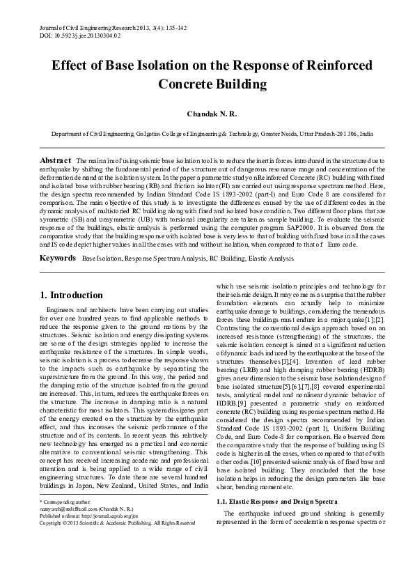 (PDF) Effect of Base Isolation on the Response of Reinforced Concrete ...