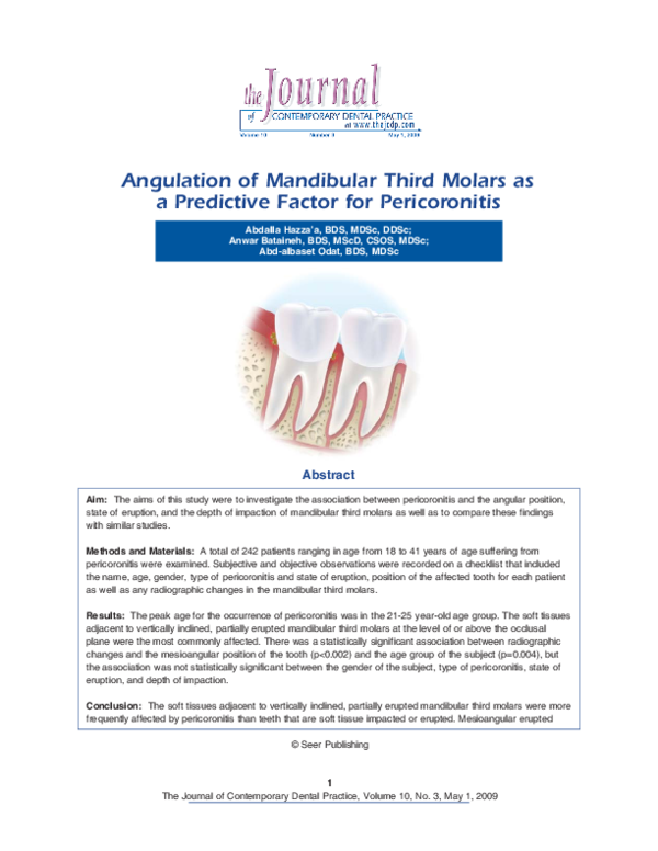 (PDF) Angulation of mandibular third molars as a predictive factor for ...