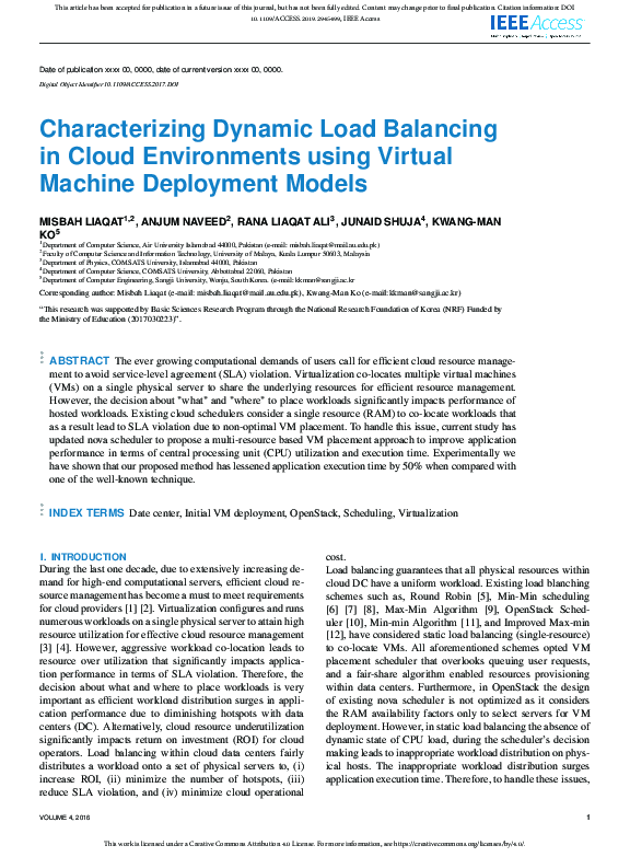 (PDF) Characterizing Dynamic Load Balancing in Cloud Environments Using Virtual Machine ...