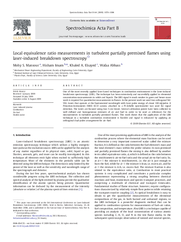 (PDF) Local equivalence ratio measurements in turbulent partially ...
