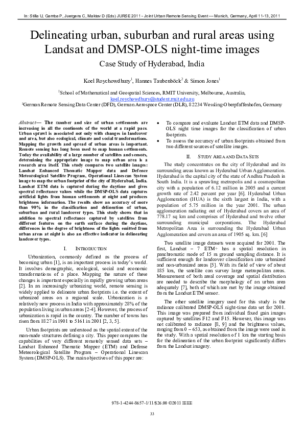 (PDF) Delineating urban, suburban and rural areas using Landsat and ...