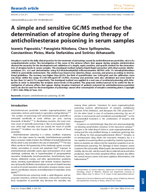 (PDF) A simple and sensitive GC/MS method for the determination of ...