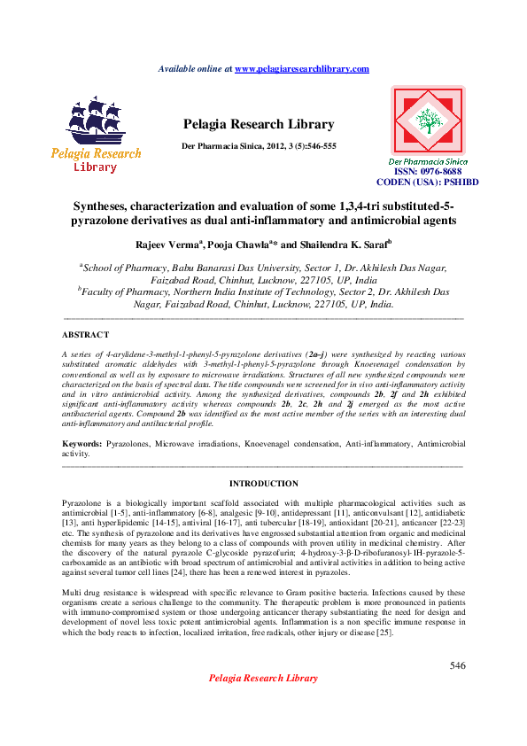 (PDF) Syntheses, characterization and evaluation of novel 2,6-diarylpiperidin-4-ones as ...